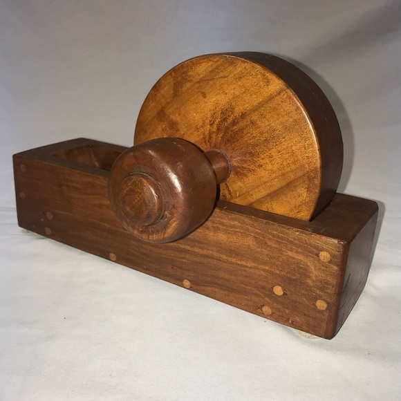 Kitchen | Vintage Handmade Wooden Herb Grinder Roller Mill | Poshmark